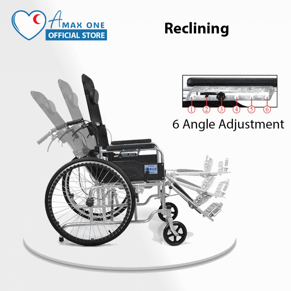 Reclining Commode Wheelchair | Amax One